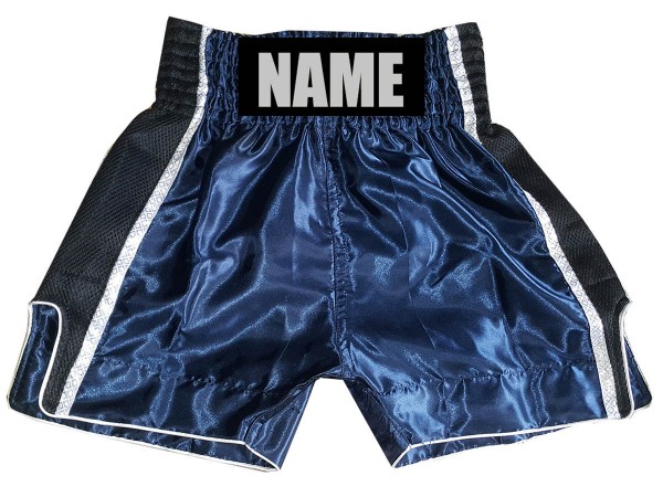 Shorts Boxe Anglaise Personnalisé : KNBSH-027-Marine | deboxe.com